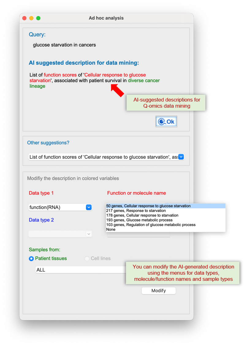 Q-omics demo: query-oriented analysis Q-omics demo: query-oriented analysis